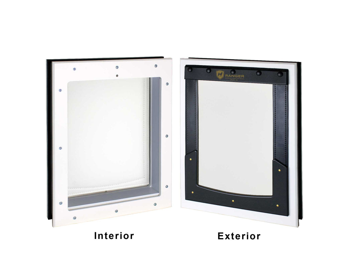 RANGER Pet Door for Doors White Frame White Flap Medium DM-M-WHTWHT ...